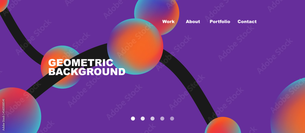Connected dots geometric landing page background. Vector Illustration ...