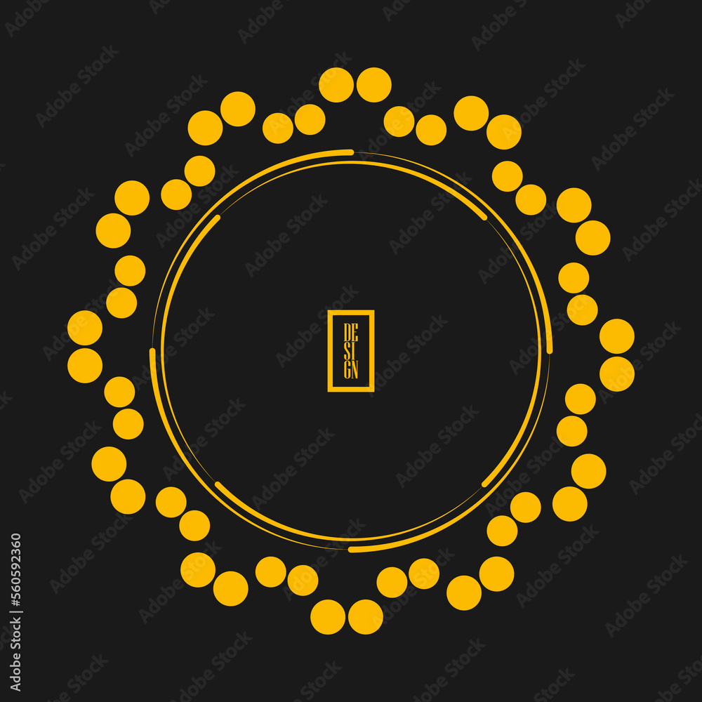 Yellow dots and speed lines in circle form. Geometric art. Design ...