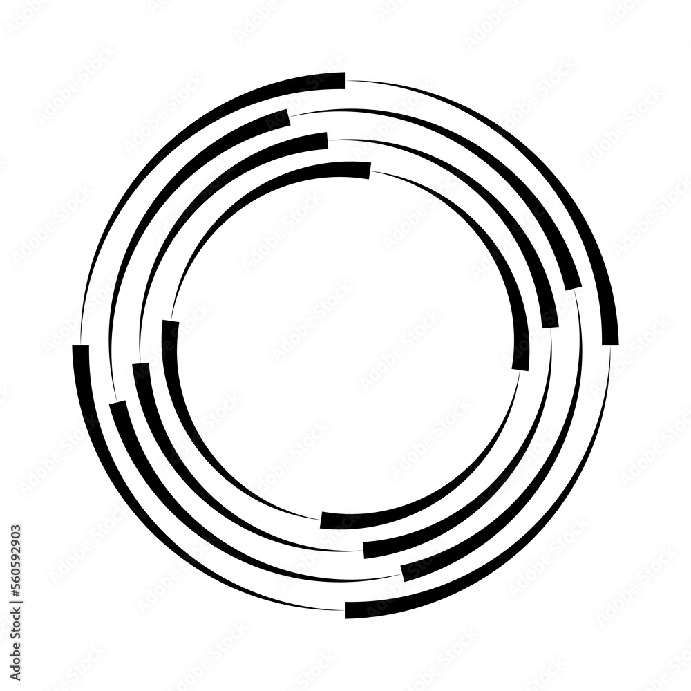 Abstract black lines in circle form. Geometric art. Design element for ...
