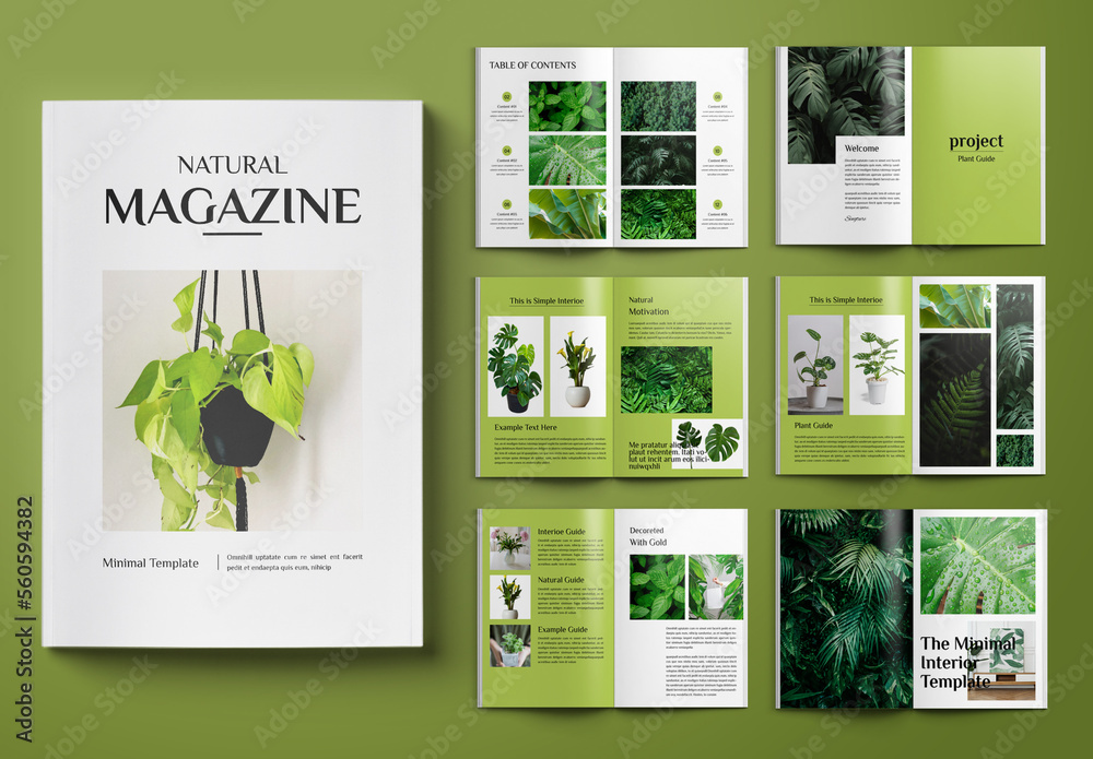 Natural Magazine Layout Stock Template | Adobe Stock