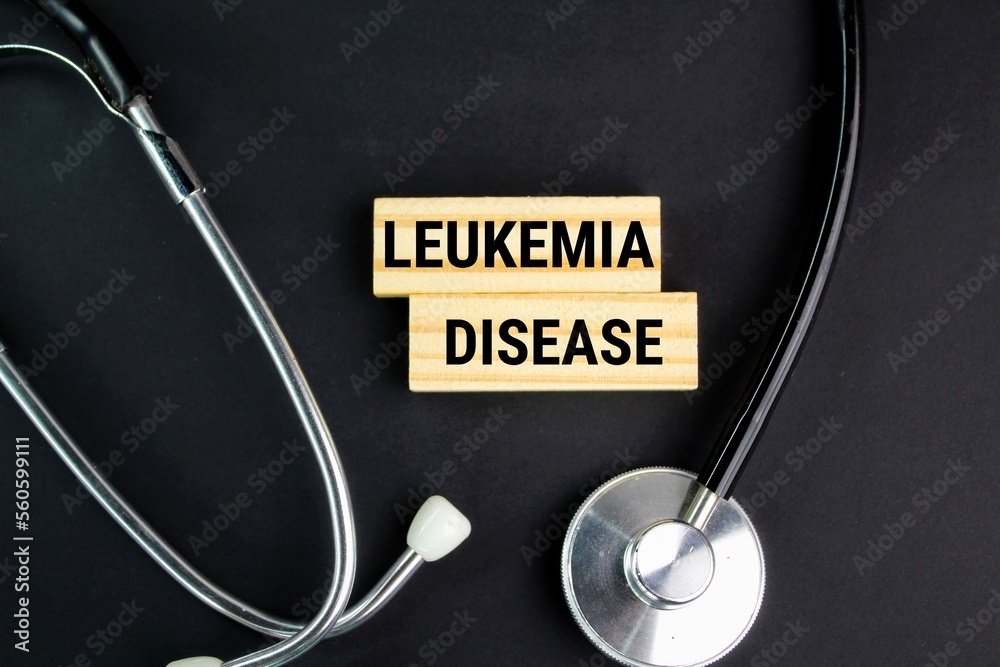 stethoscope with the word leukemia. patient and doctor concept ...