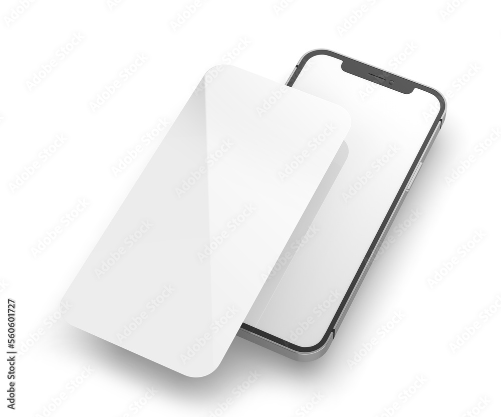 Blank smart phone screen template for ux ui design, 3d render ...