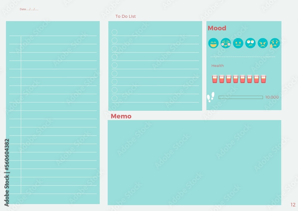 printable planner monthly calendar 2023 note pad , blank paper Stock ...