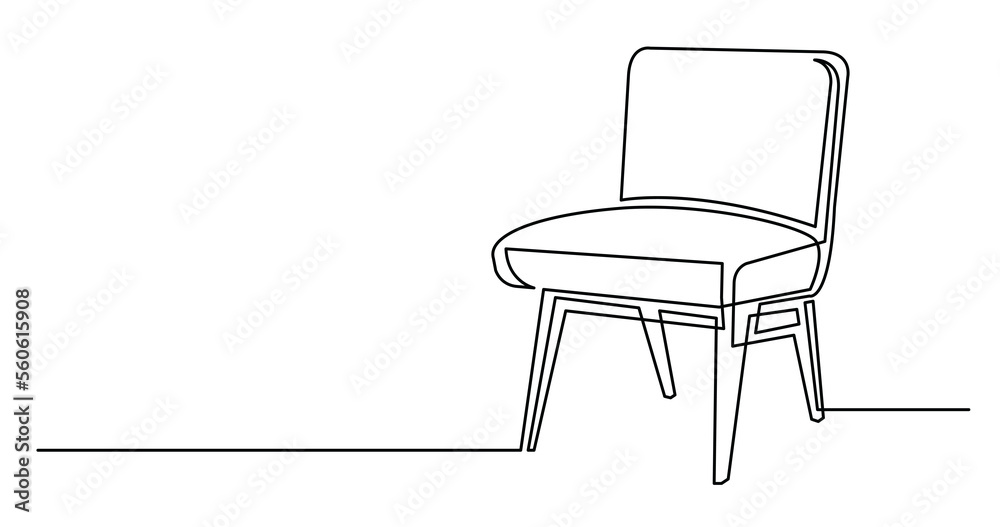 continuous line drawing of classic chair - PNG image with transparent ...