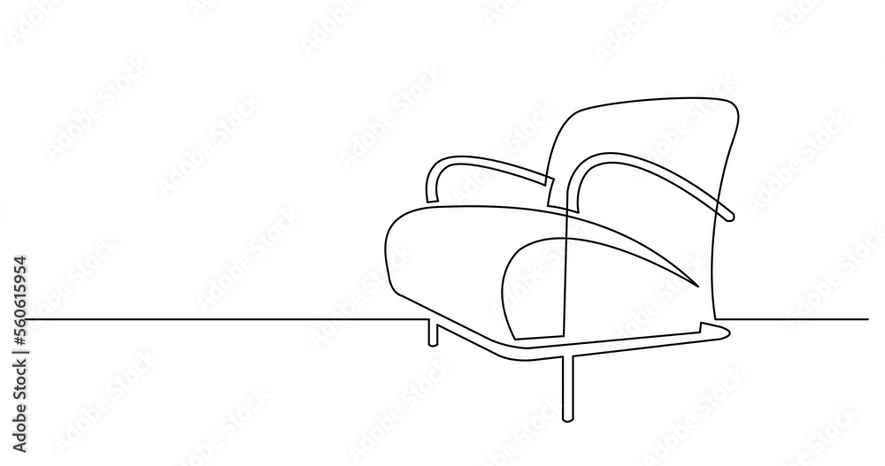continuous line drawing of elegant modern armchair - PNG image with ...