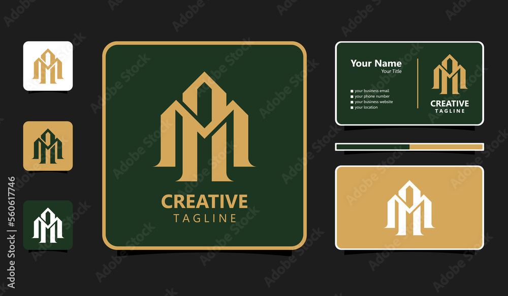 Letter A M logo design. creative minimal monochrome monogram symbol ...