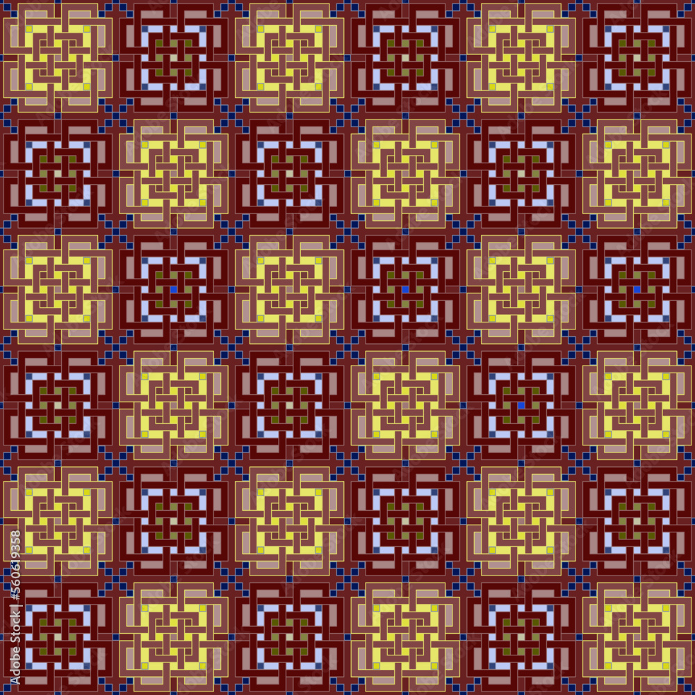 Seamless, Vector Image of Interlocking Rectangular Shapes and Crosses ...