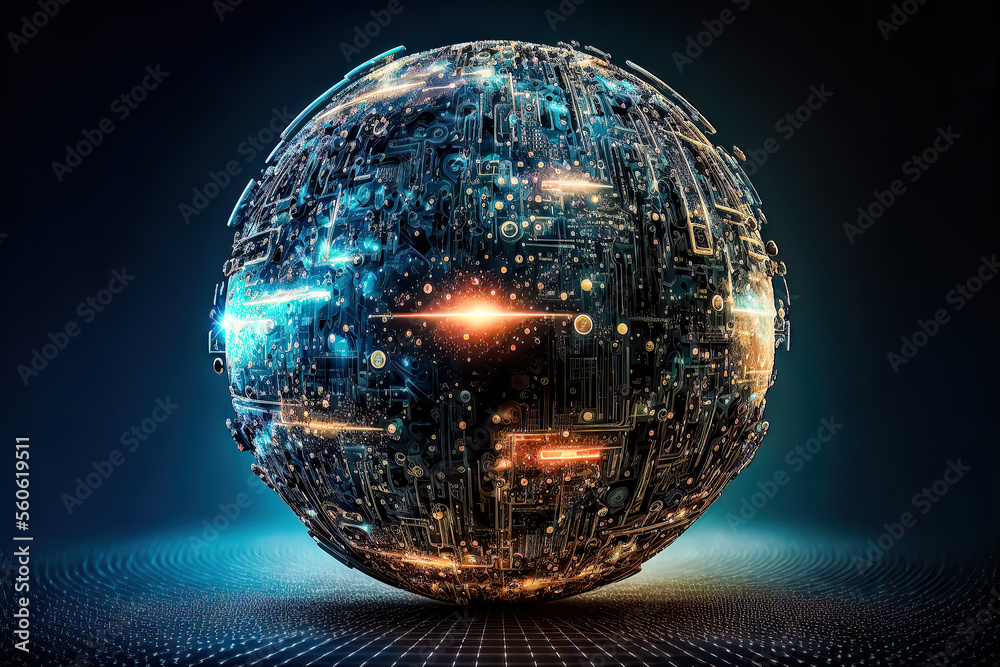 IoT Internet of Things Illustration Weltweiter Datenfluß Bigdata ...