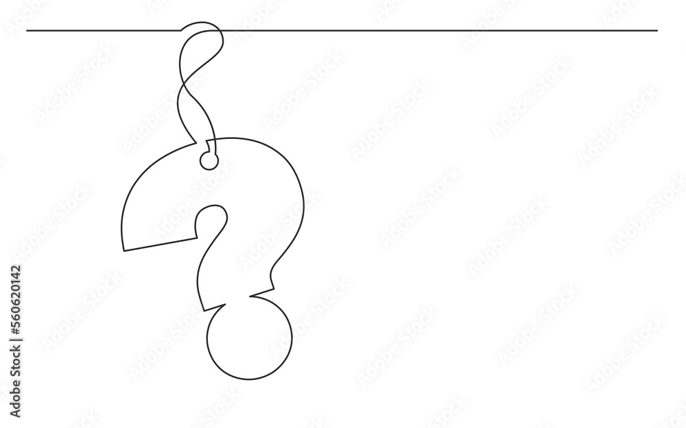 continuous line drawing tag label question mark design - PNG image with ...