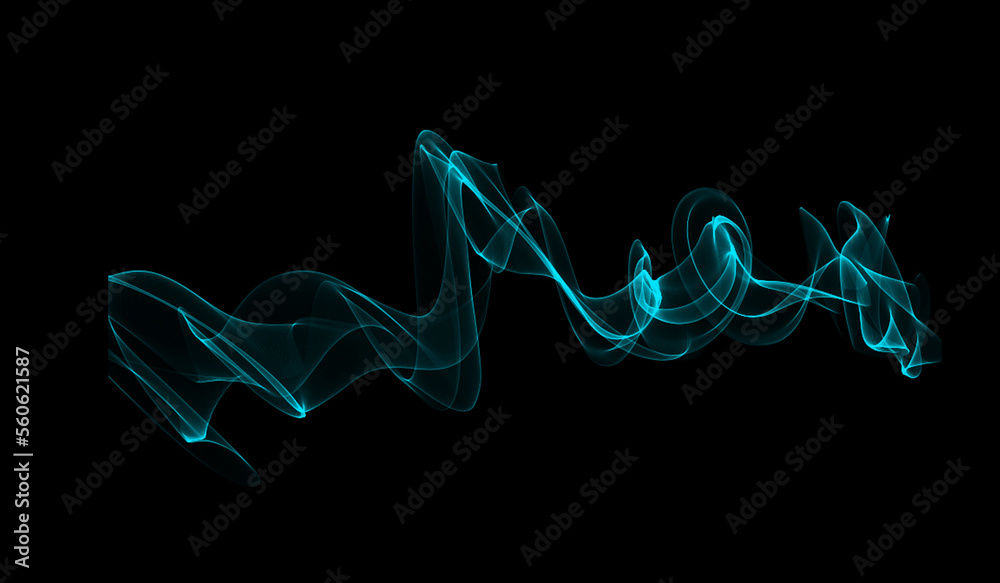 Abstract blue color puffs of smoke swirl overlay on transparent ...