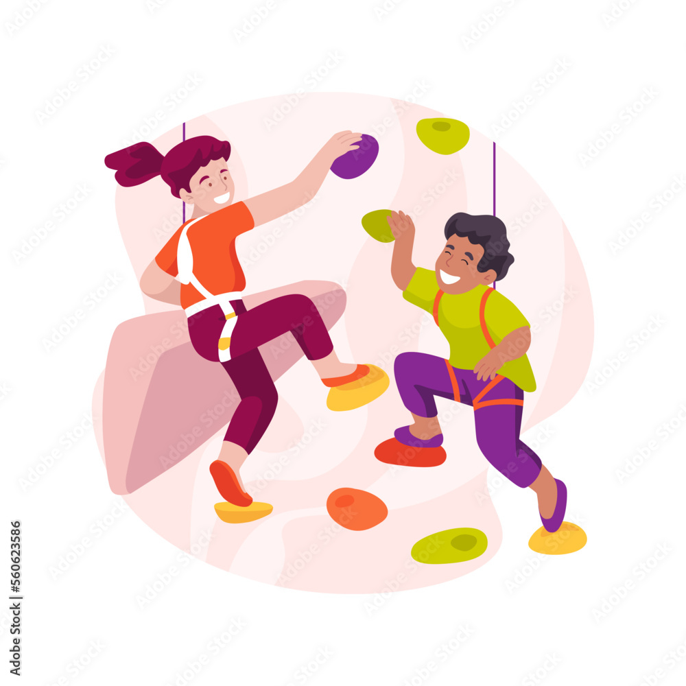 Rock climbing wall isolated cartoon vector illustration. Stock Vector ...
