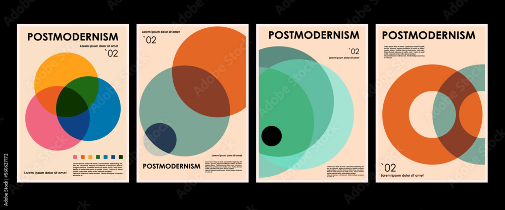 Artworks, posters inspired postmodern of vector abstract dynamic ...