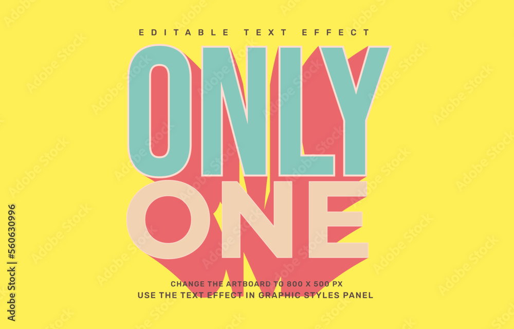 Only one editable text effect template Stock Vector | Adobe Stock
