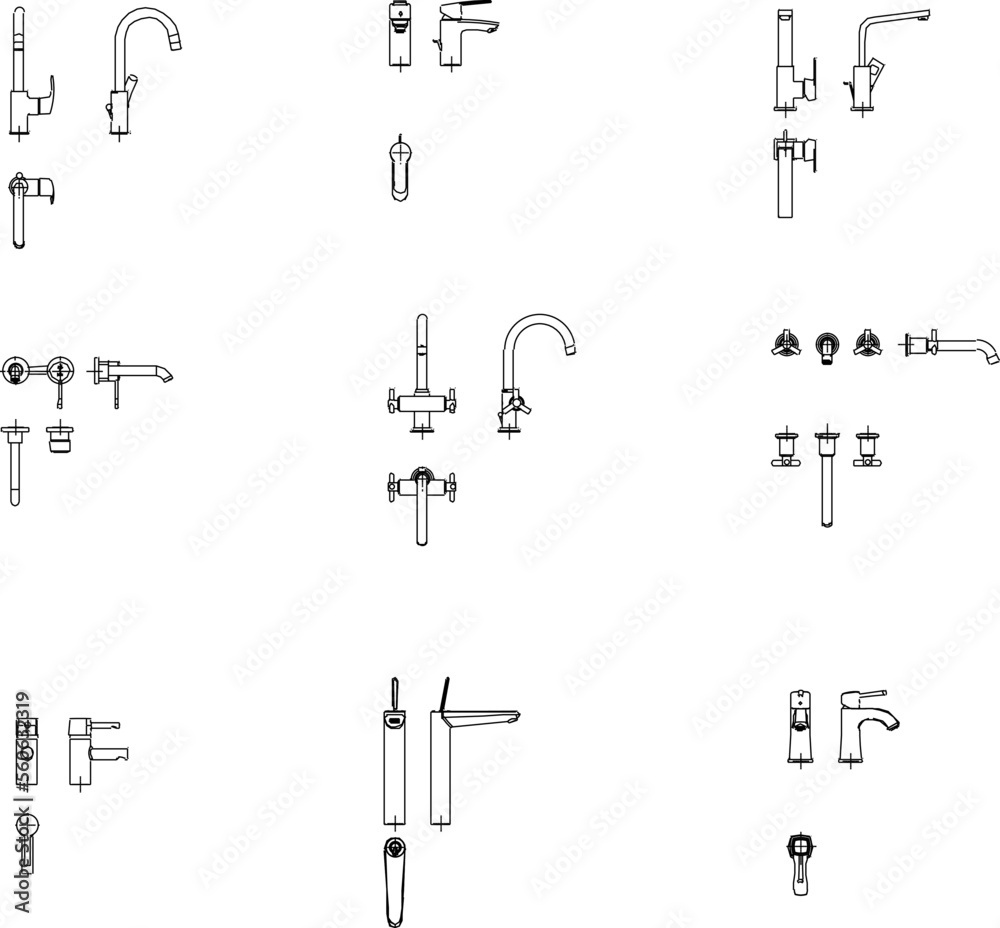 collection of detailed sketches vector illustrations of modern water ...