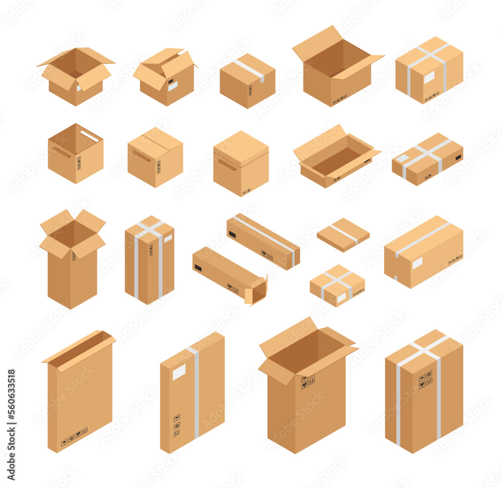 These vector boxes are perfect for showcasing various packaging styles ...