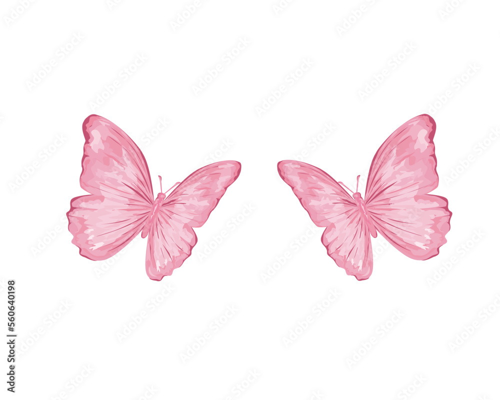 pink watercolor butterfly design Stock Vector | Adobe Stock
