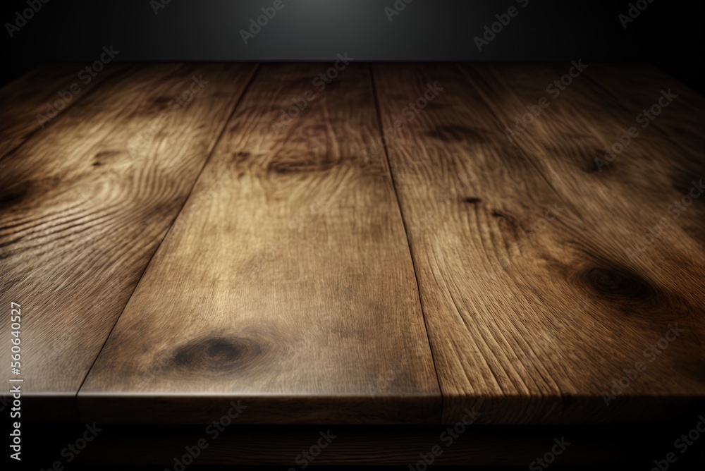 The background of the table is wood, and it has a front perspective of ...