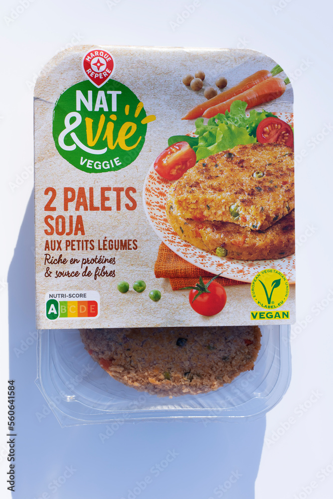 Barquette de palets de soja aux légumes de la marque repère Leclerc Nat ...