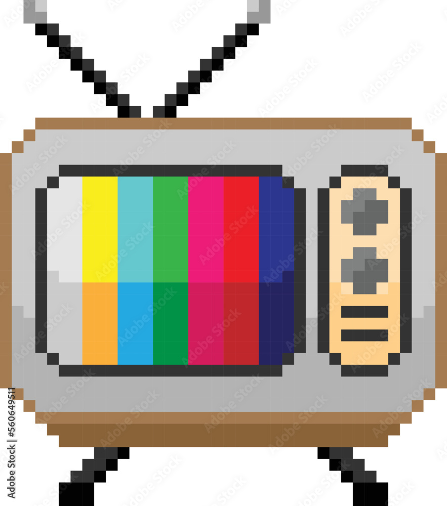 Television pixel art vector illustration. Stock Vector | Adobe Stock