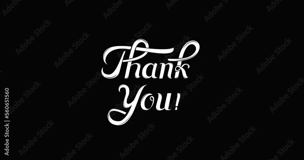 Animated Thank You. Animation Thank you Reveal text lettering footage ...