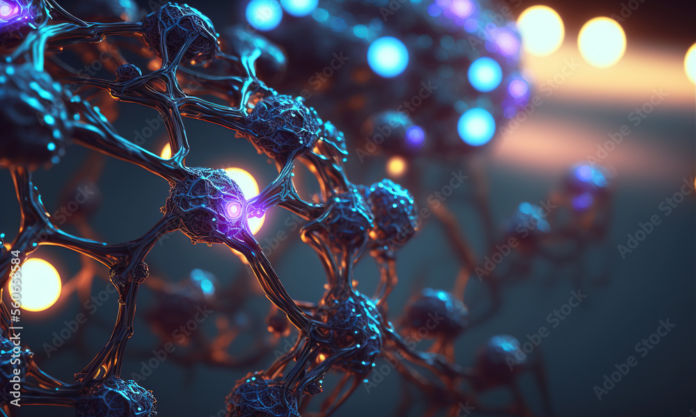 Glowing neural links network background. Illustration representing ...