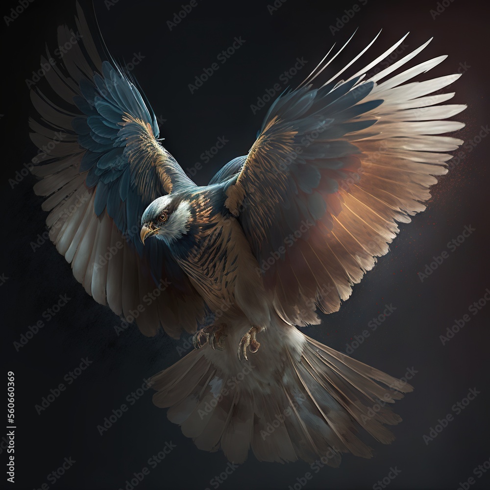 a bird with its wings spread wide open in the air with its wings spread ...