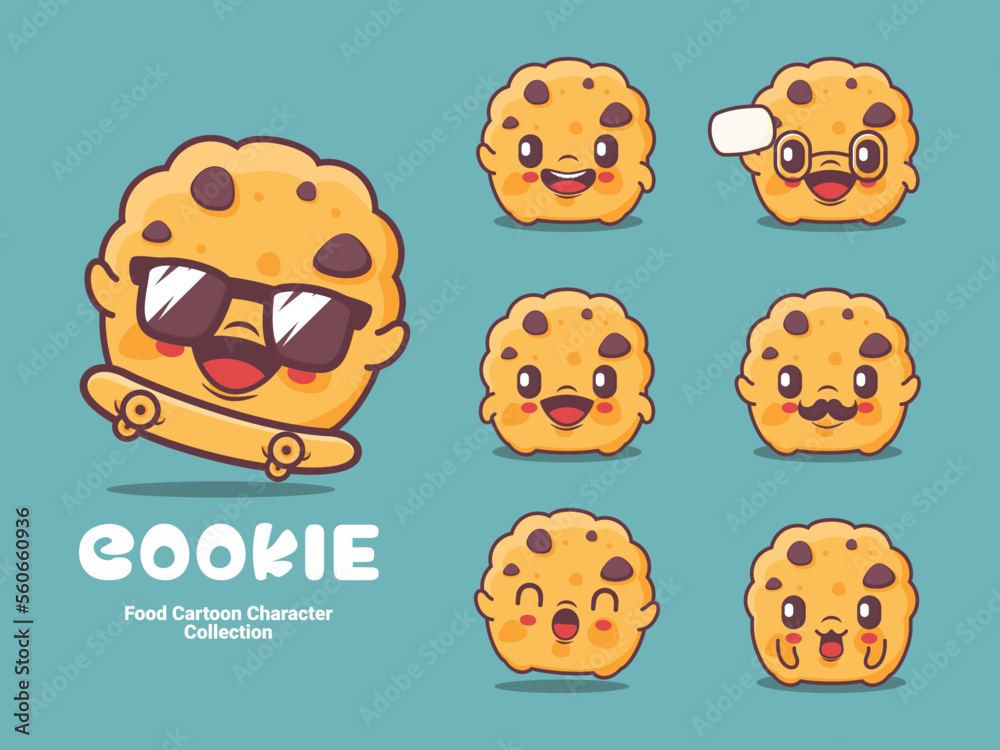 cookie cartoon character vector illustration Stock Vector | Adobe Stock