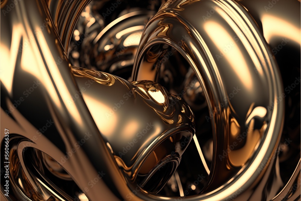a close up of a shiny gold object with a black background and a gold ...