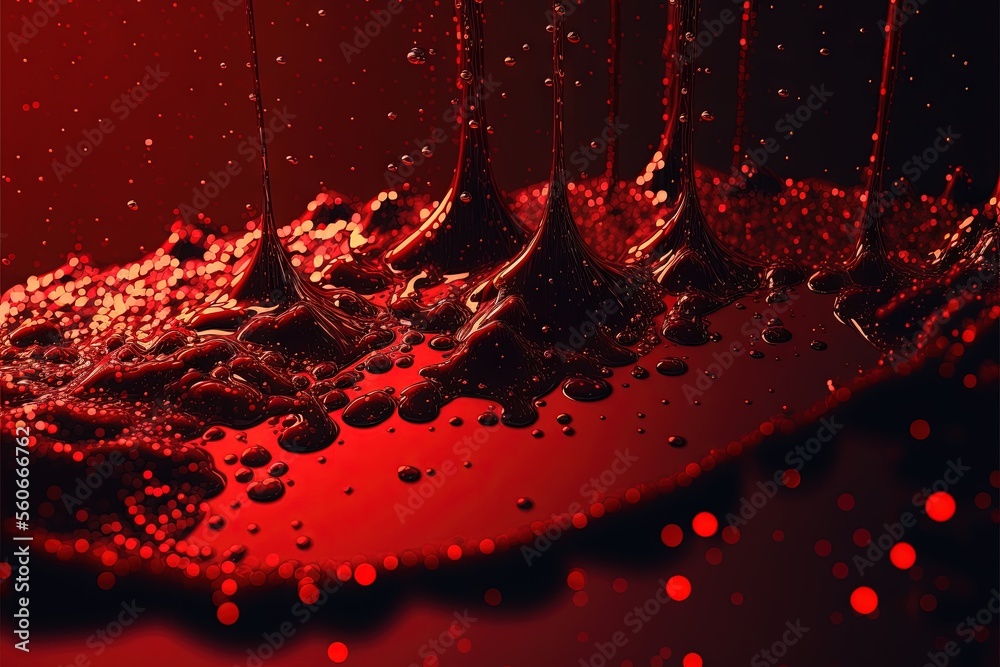 a red background with water drops and a red background with red circles ...