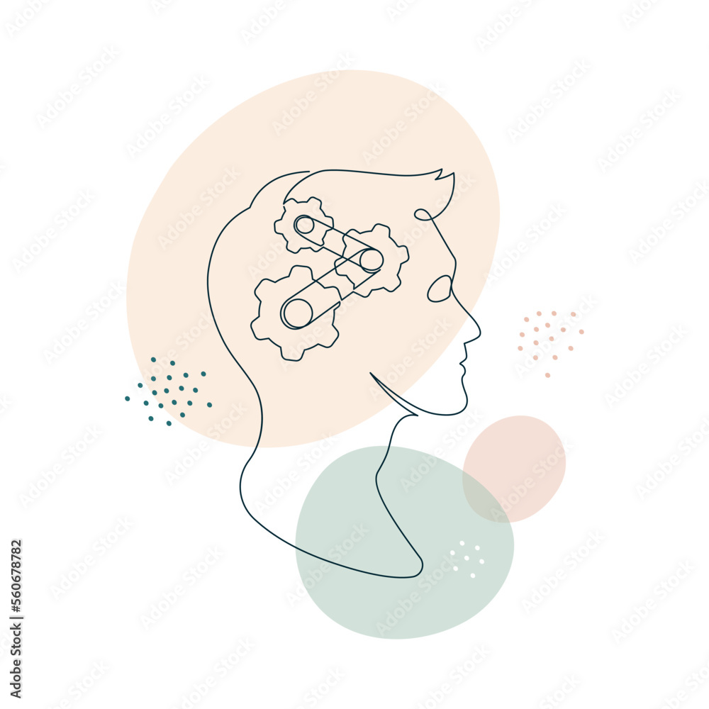 Mental health problem, psychology and business education concept ...