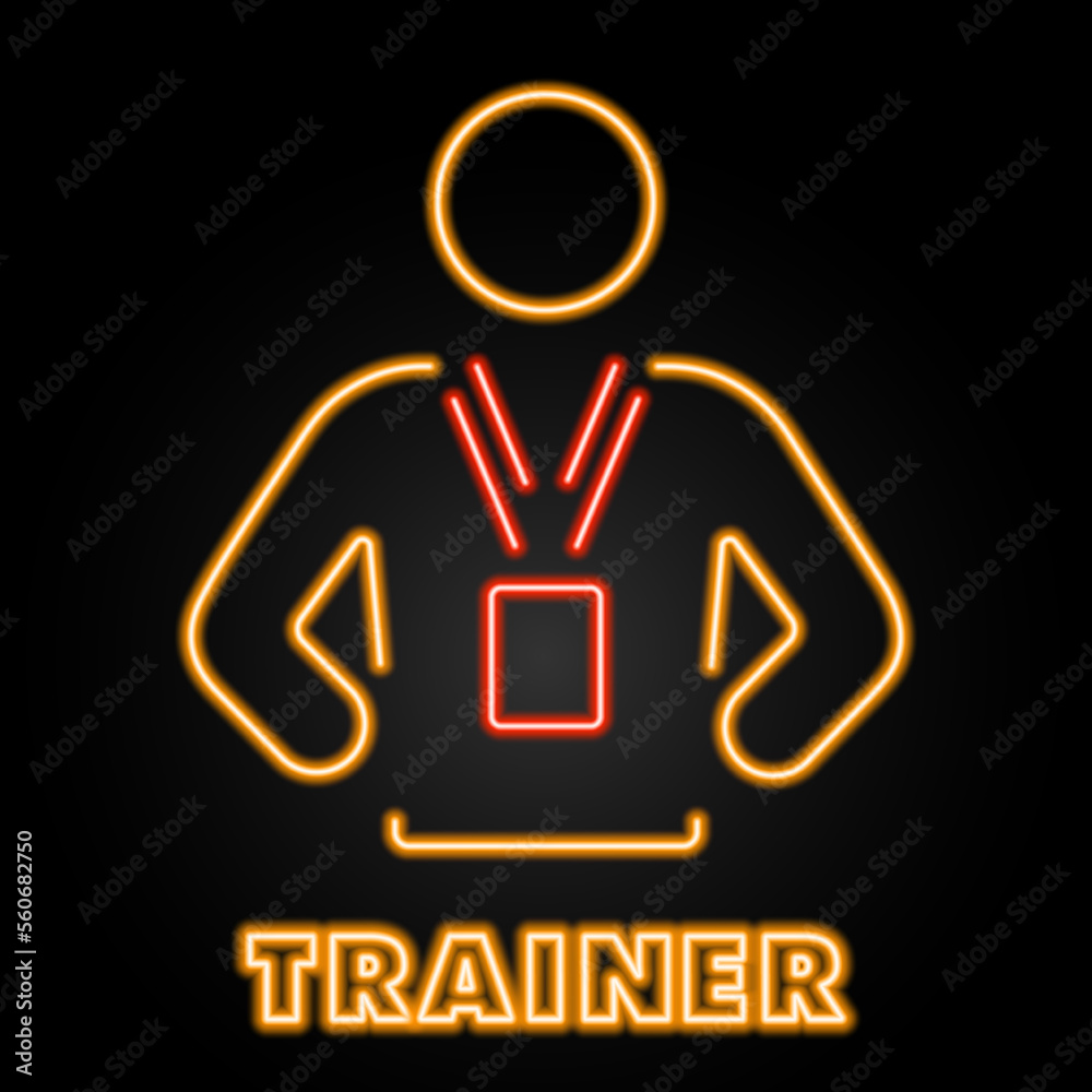 trainer neon sign, modern glowing banner design, colorful modern design ...