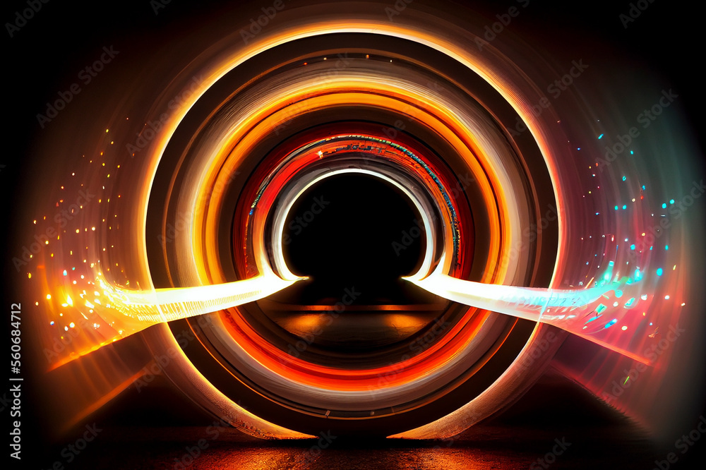 Time portal, travel through time, conceptual ai illustration Stock ...