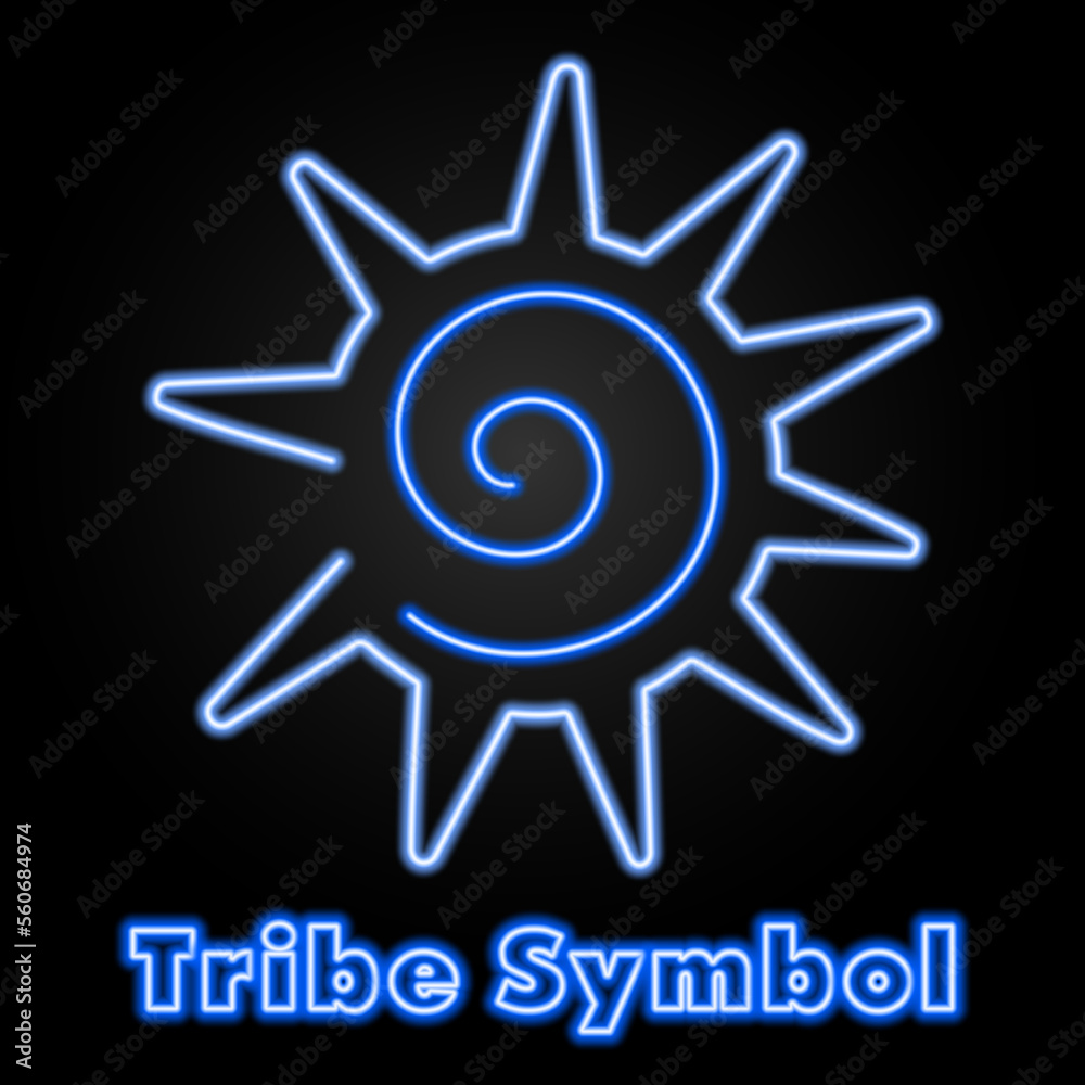 tribe symbol neon, modern glowing banner design, colorful modern design ...