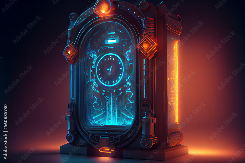 Time portal, travel through time, conceptual ai illustration Stock ...