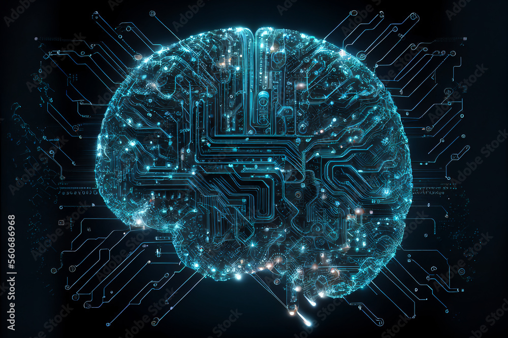 Human brain showing Intelligent thinking processing through the concept ...