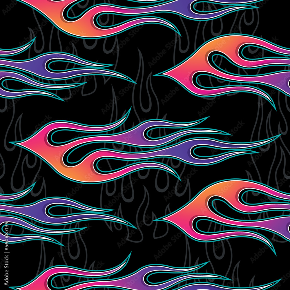 Flames wallpaper design vector image. Repeating fire background ...