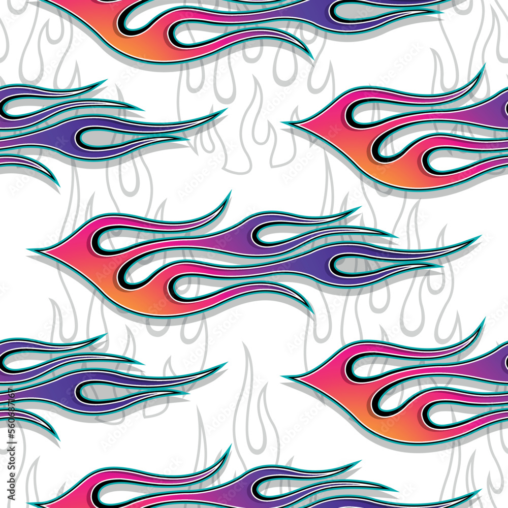 Fire flames seamless pattern vector illustration. Vector fire seamless ...