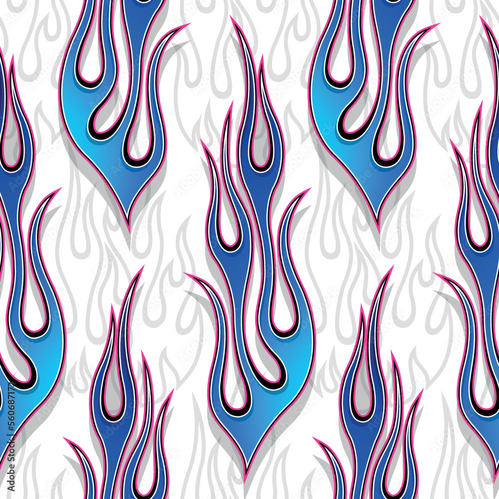 Burning fire flame seamless pattern vector art image. Fire repeating ...