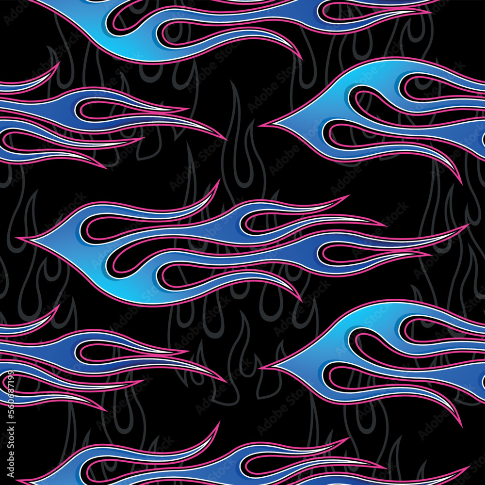 Flames wallpaper design vector image. Repeating fire background ...