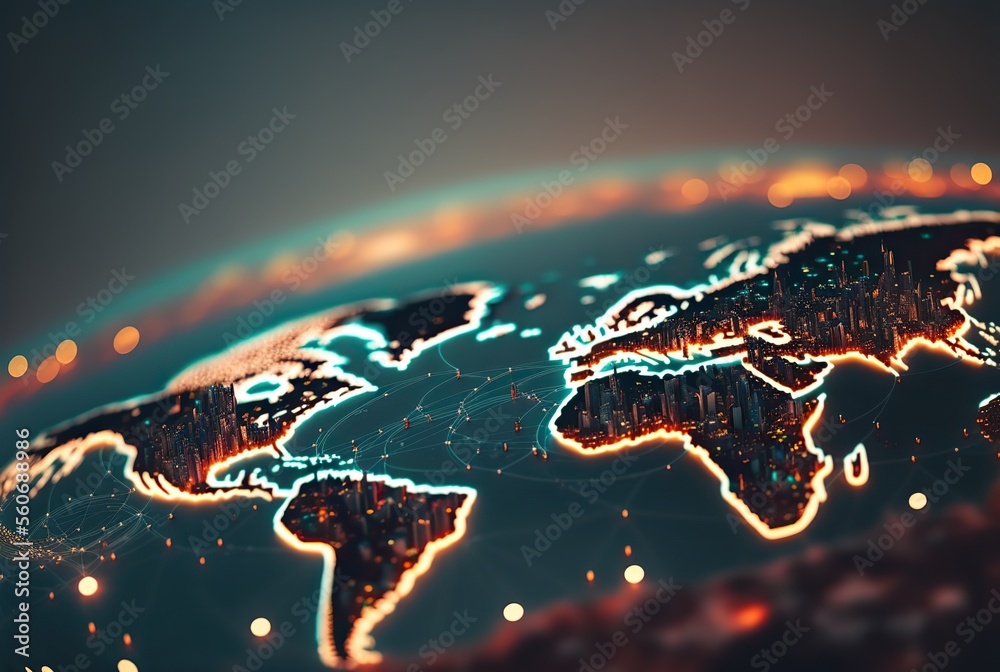 Connecting the digital world, made with generative ai Stock ...