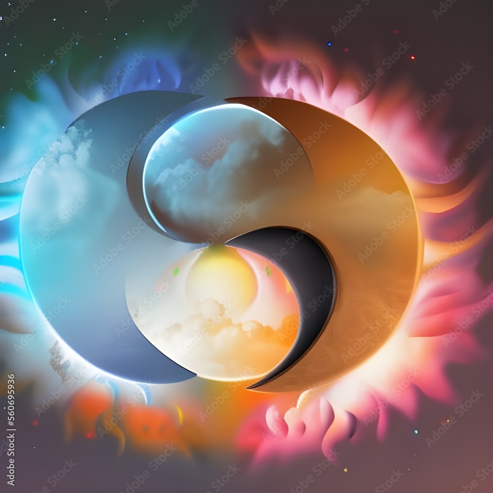 Sol luna Ying Yang generado por inteligencia artificial Stock ...