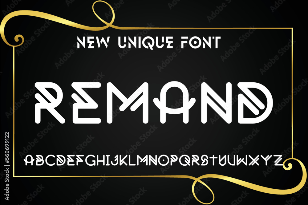 REMAND Lettering Fashion Designs. Modern elegant alphabet letters font ...