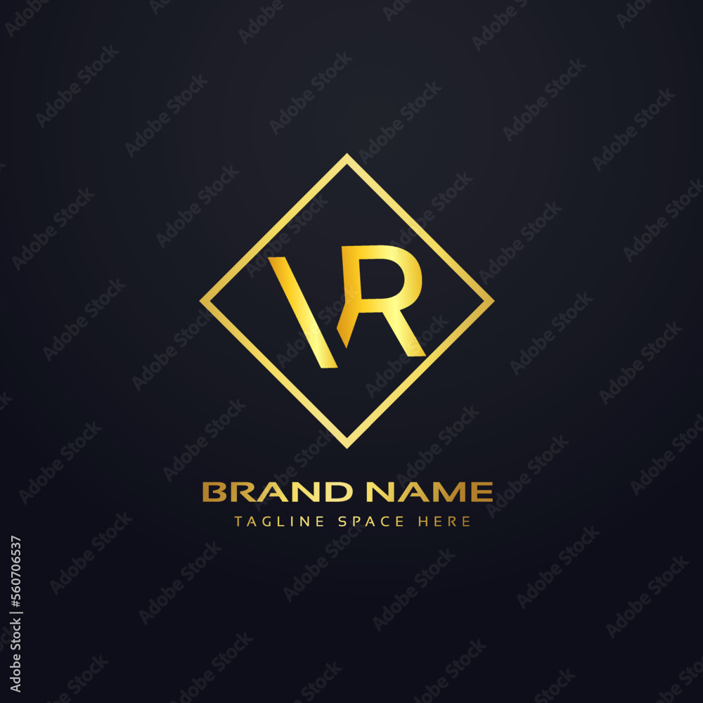 VR Golden Color Letters logo Stock Vector | Adobe Stock