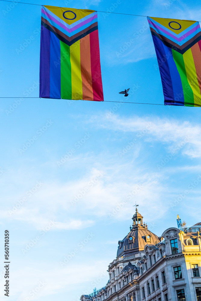 LGBTQ2+ pride month flags in London Stock Photo | Adobe Stock