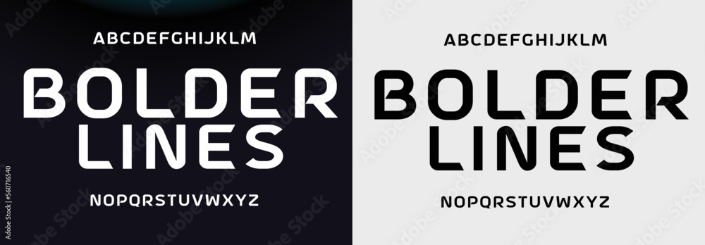 Vetor de BOLDER LINES Modern Bold Font. Regular Italic Number ...