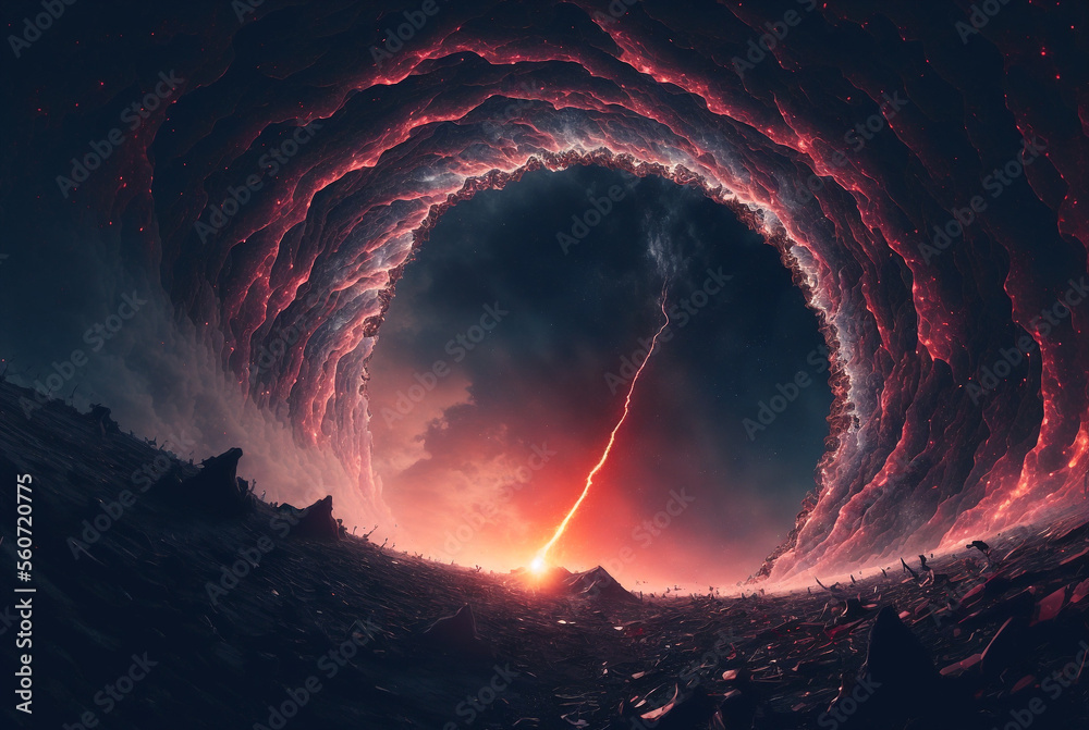 Generative ai illustration of planets and shining stars galaxy in space ...