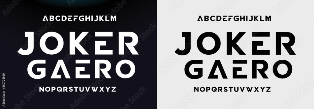 JOKER GAERO Modern Bold Font. Regular Italic Number Typography urban ...