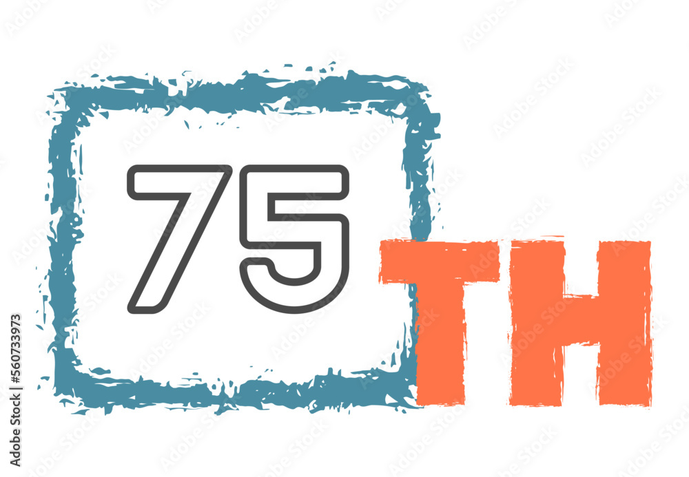 75th Ordinal Numbers counting vector art Stock Vector | Adobe Stock
