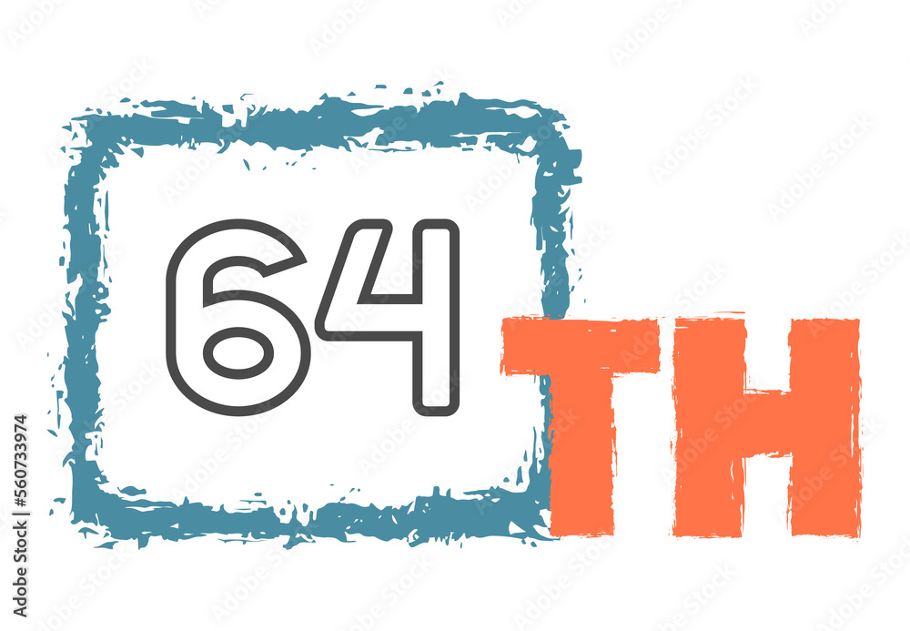 Vetor de 64th Ordinal Numbers counting vector art do Stock | Adobe Stock