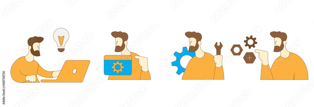 Set of 4 Design, Engineering concepts (solution, testing ...